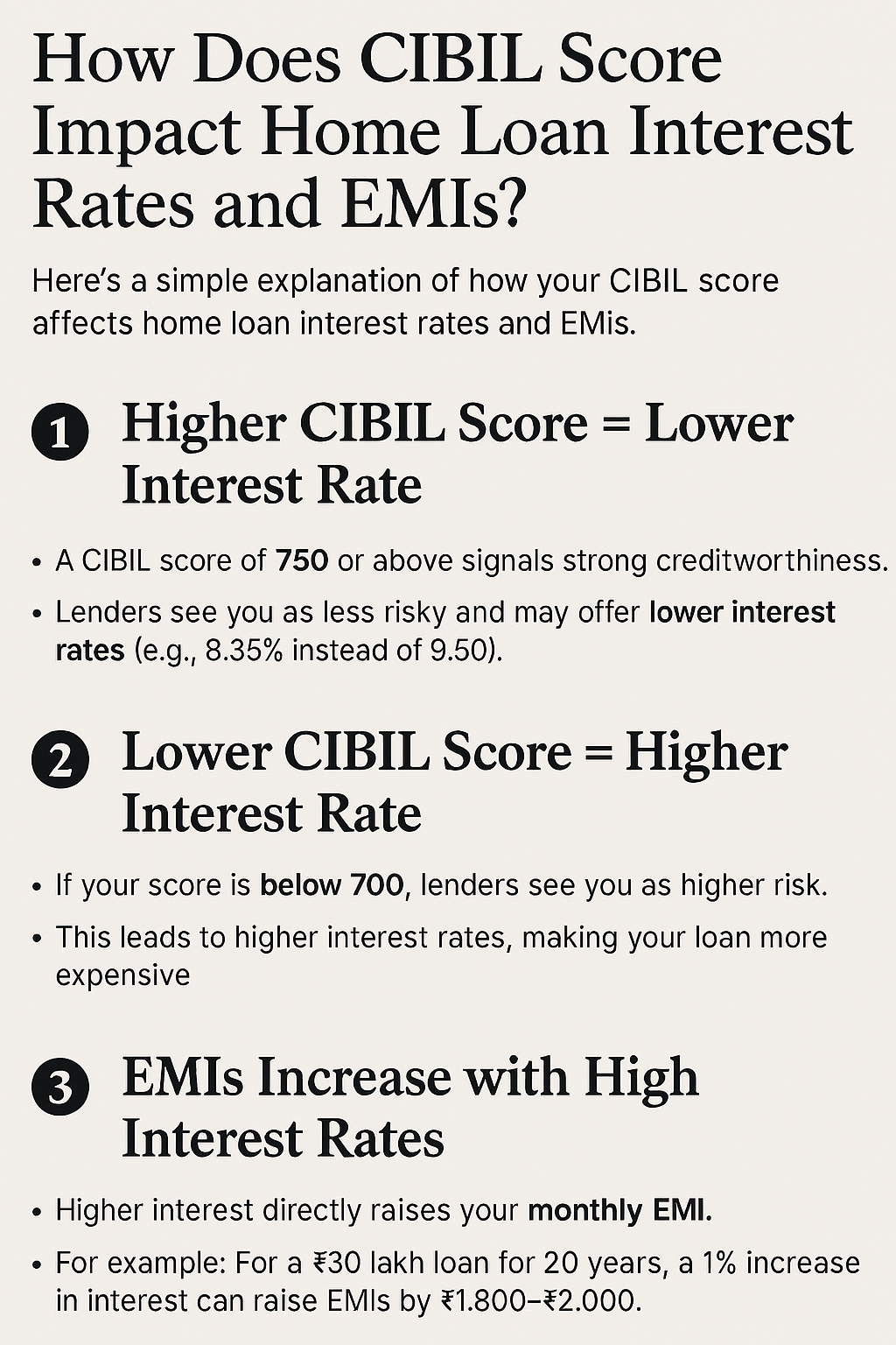 What is the minimum credit score for an SBI home loan?